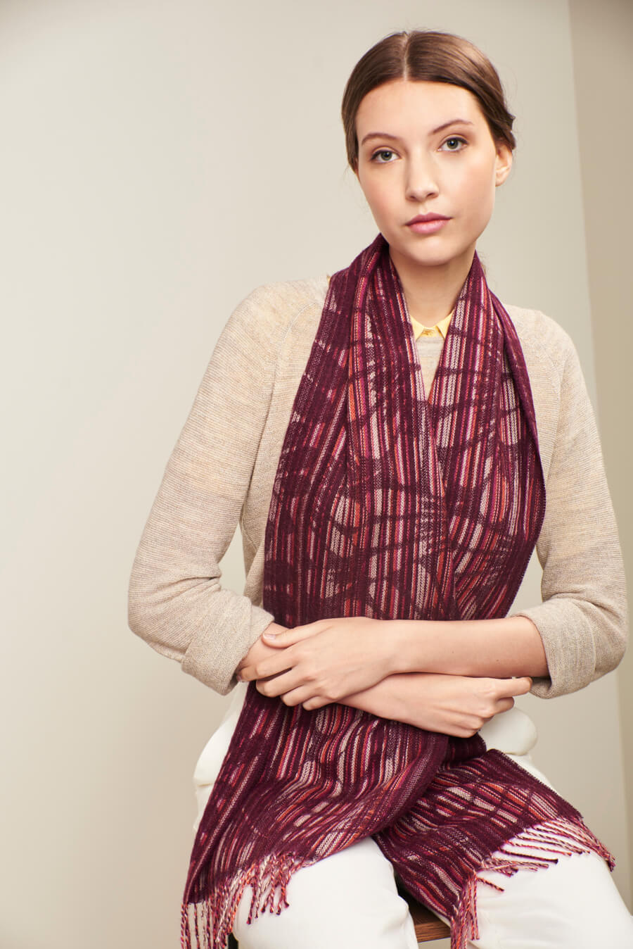 Unskin Scarf Baby Alpaca Color Guinda