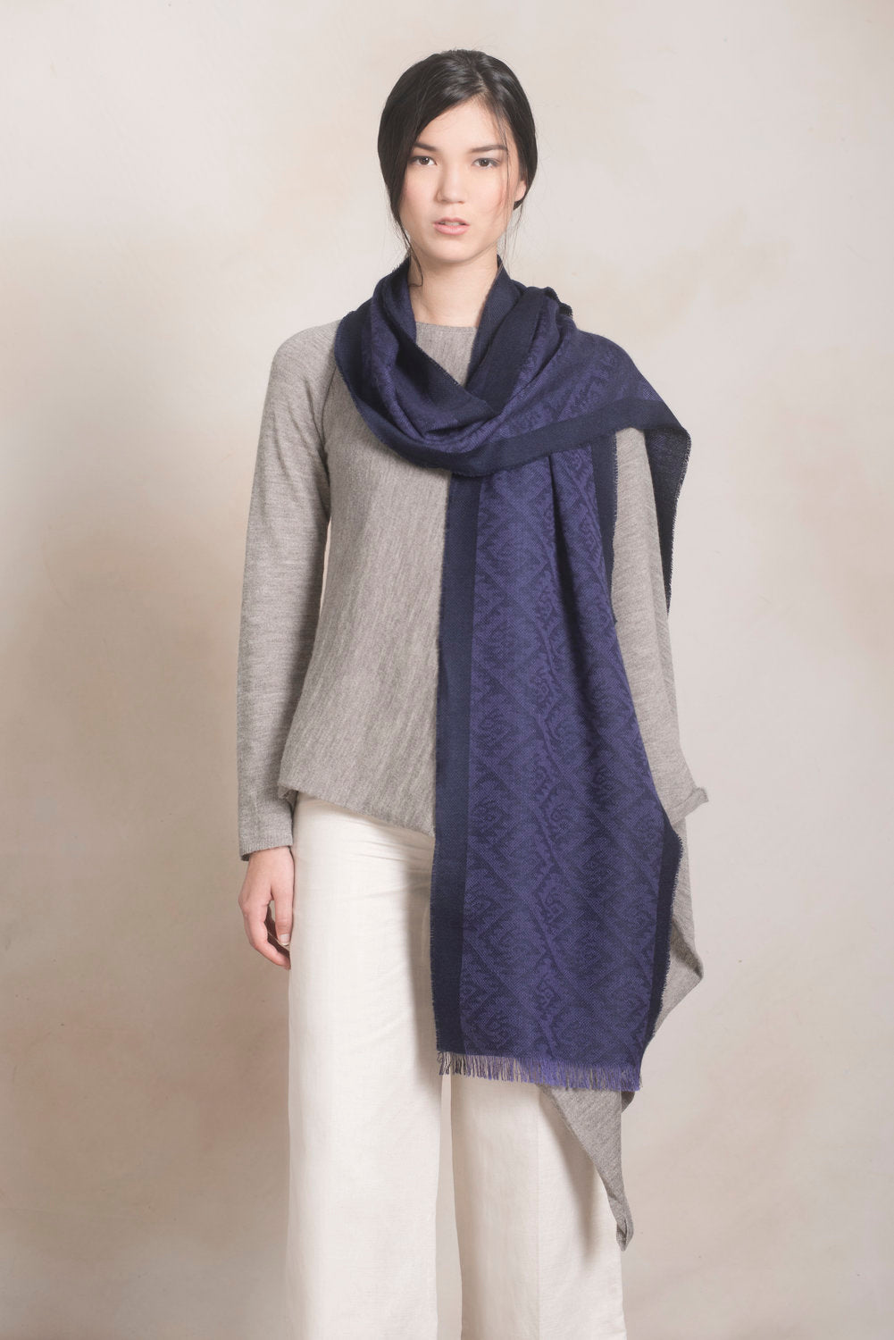 Chancay - 9 Scarf Baby Alpaca Color Blue