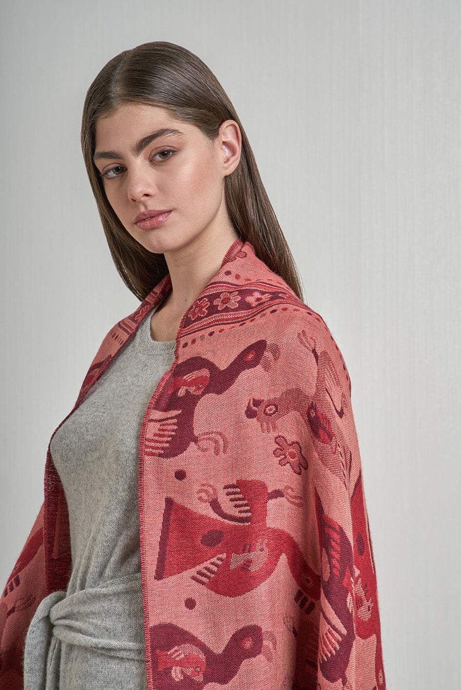 Nazca - 13 Shawl Baby Alpaca Color Guinda