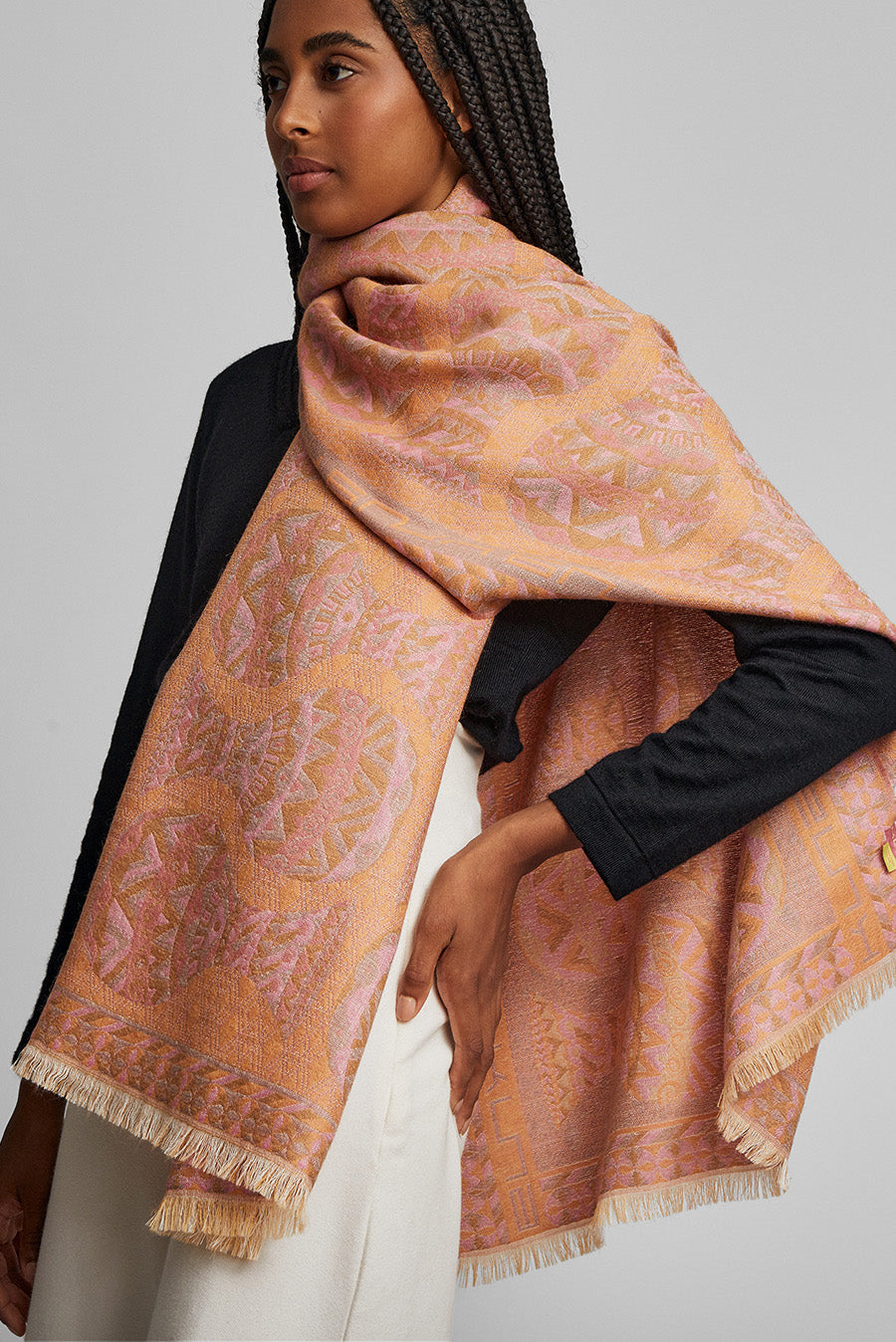 Whooper Shawl Baby Alpaca Color Naranja