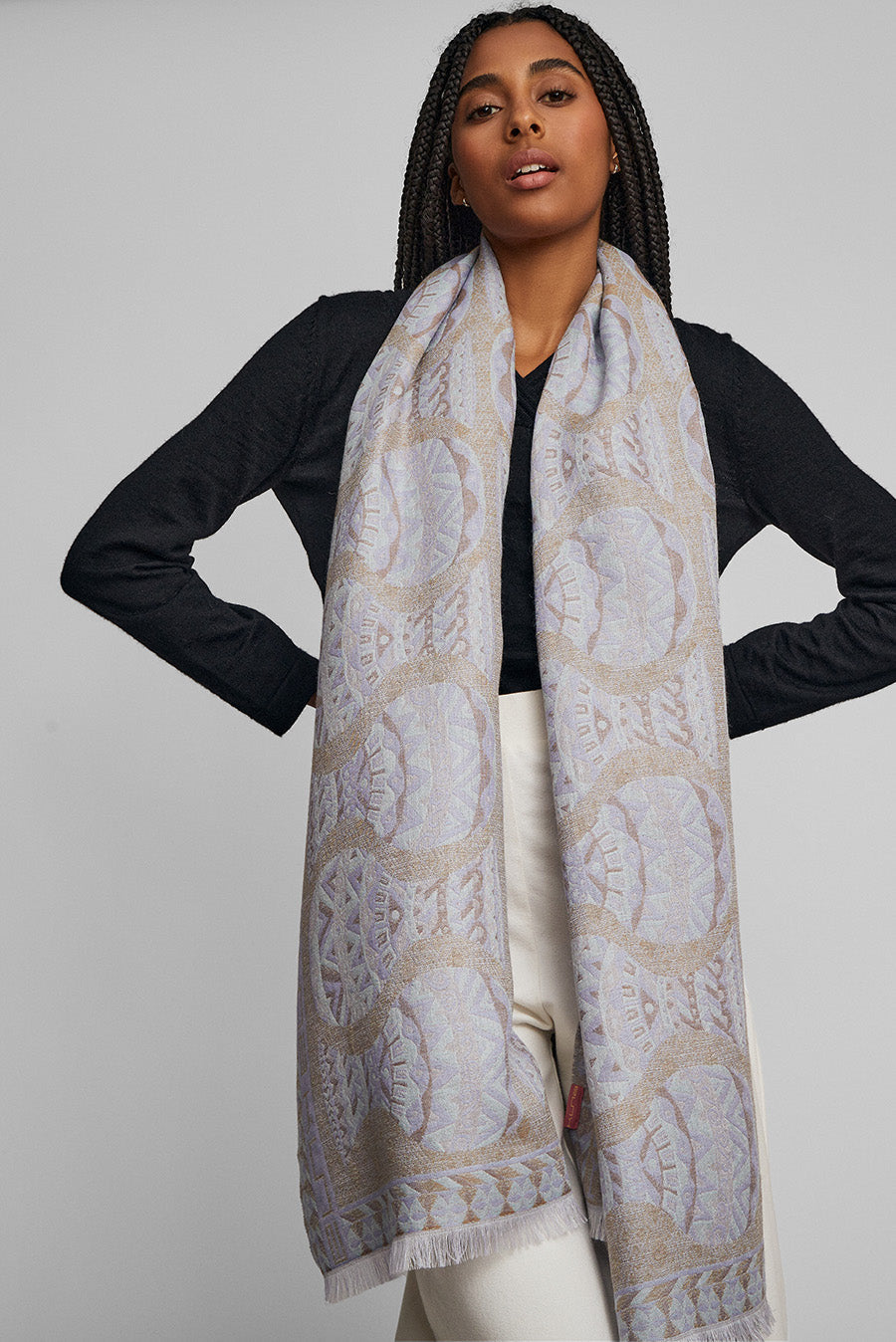 Whooper Shawl Baby Alpaca Color Lila